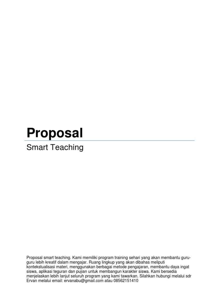 Proposal Smart Teaching | PDF