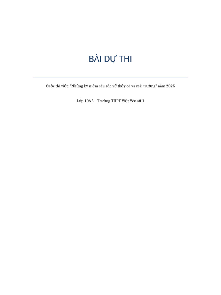 Bài Dự Thi Lớp 10a5- Thpt Việt Yên Số 1 | PDF