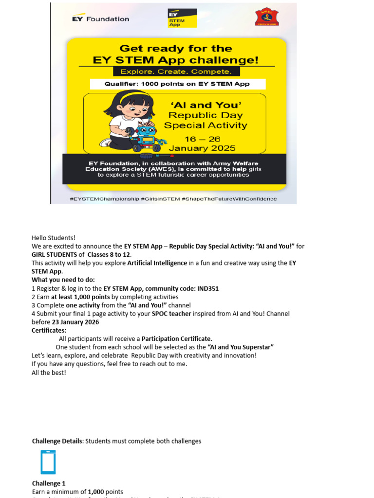 Ey Stem App Activity Information | PDF