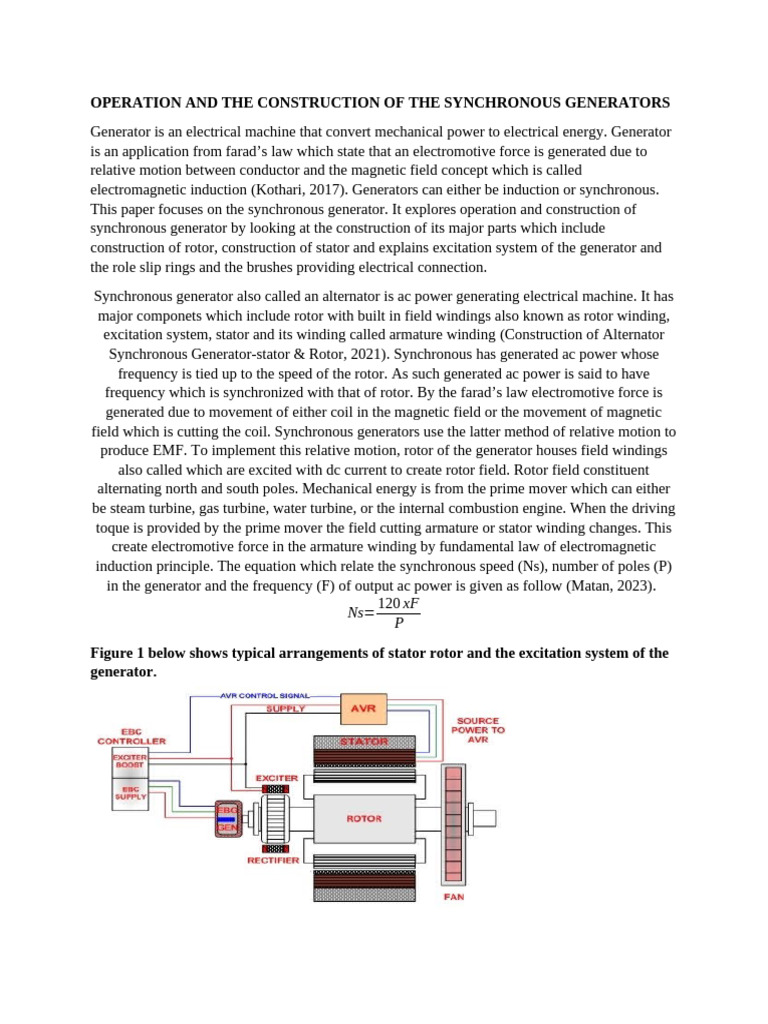 Synchronous Generator: Operation & Construction | PDF | Electric ...