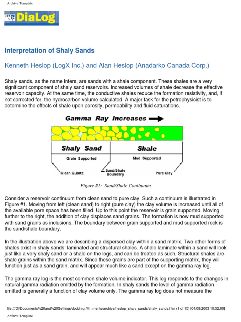 Understanding Shaly Sands Reservoirs | PDF | Porosity | Natural Materials