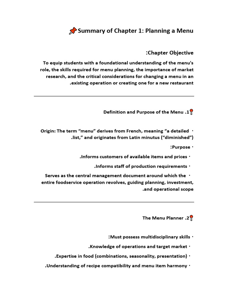Menu Planning Essentials for Restaurants | PDF | Menu | Meal