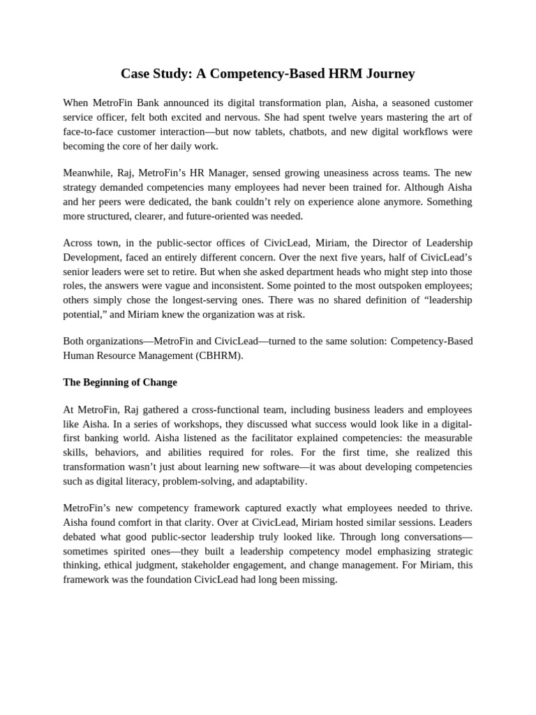 C2 - QP - Case Study (1) | PDF | Human Resource Management | Leadership