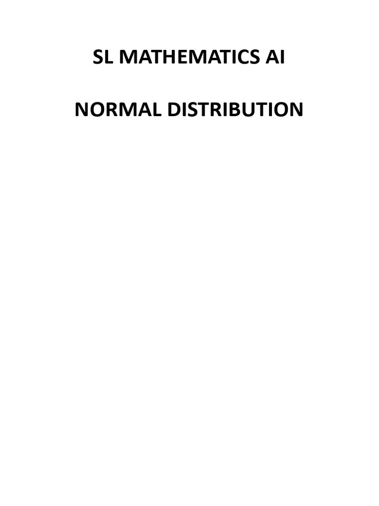 [SL AI]-Normal Distribution II | PDF | Statistical Theory | Probability ...