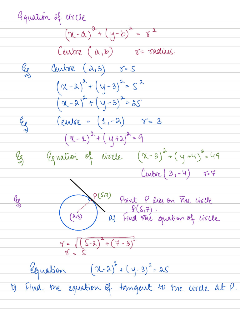 Equation of Circle | PDF