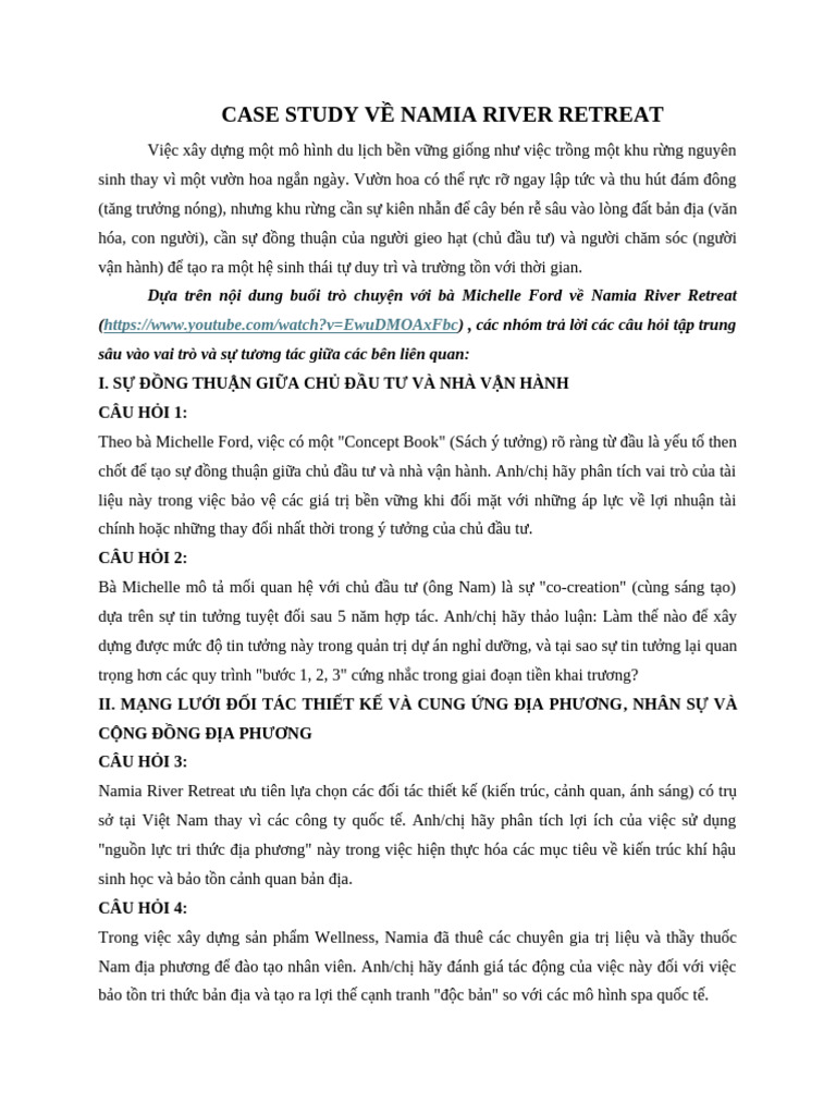 Case Study - Michelle Ford - Namia River Retreat | PDF