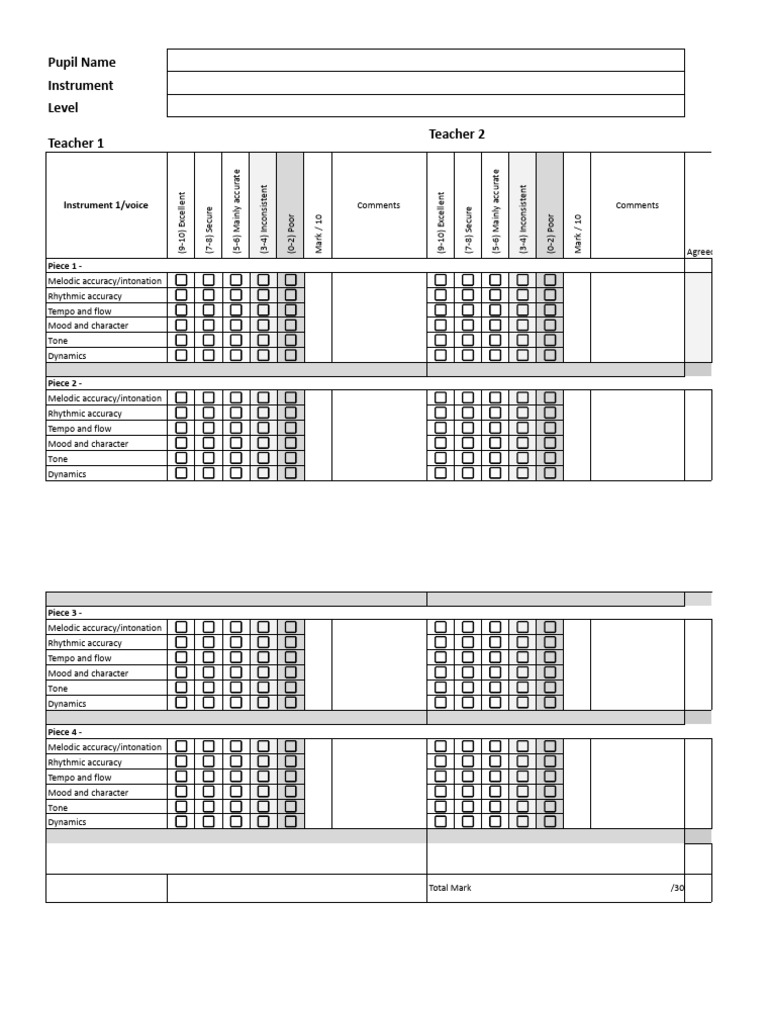 Music Performance Evaluation Template | PDF | Tempo | Musicology
