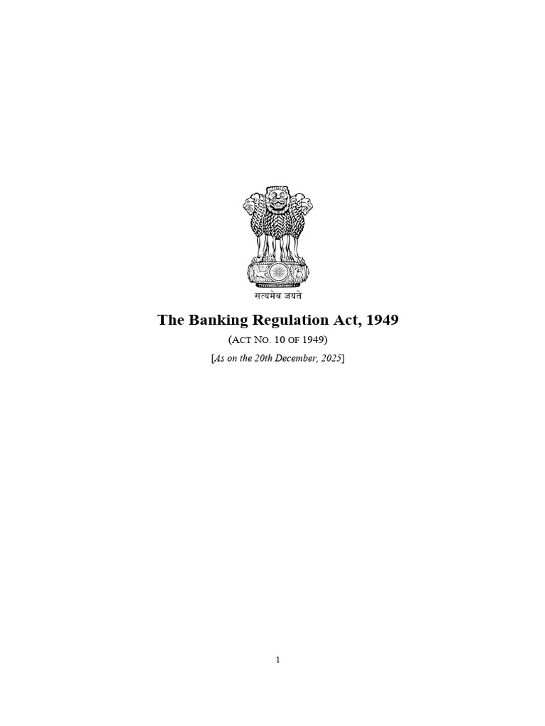 Banking Regulation Act Overview 1949 | PDF | Securities (Finance) | Banks