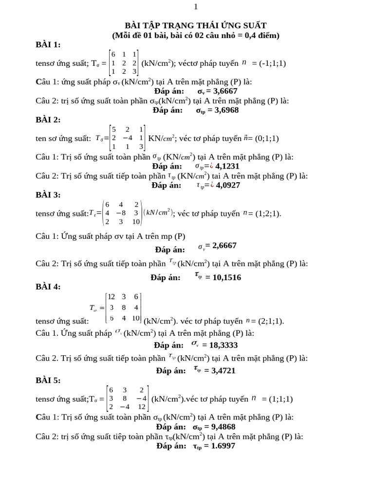 Trac Nghiem Bai Tap (Tóm Tắt) | PDF