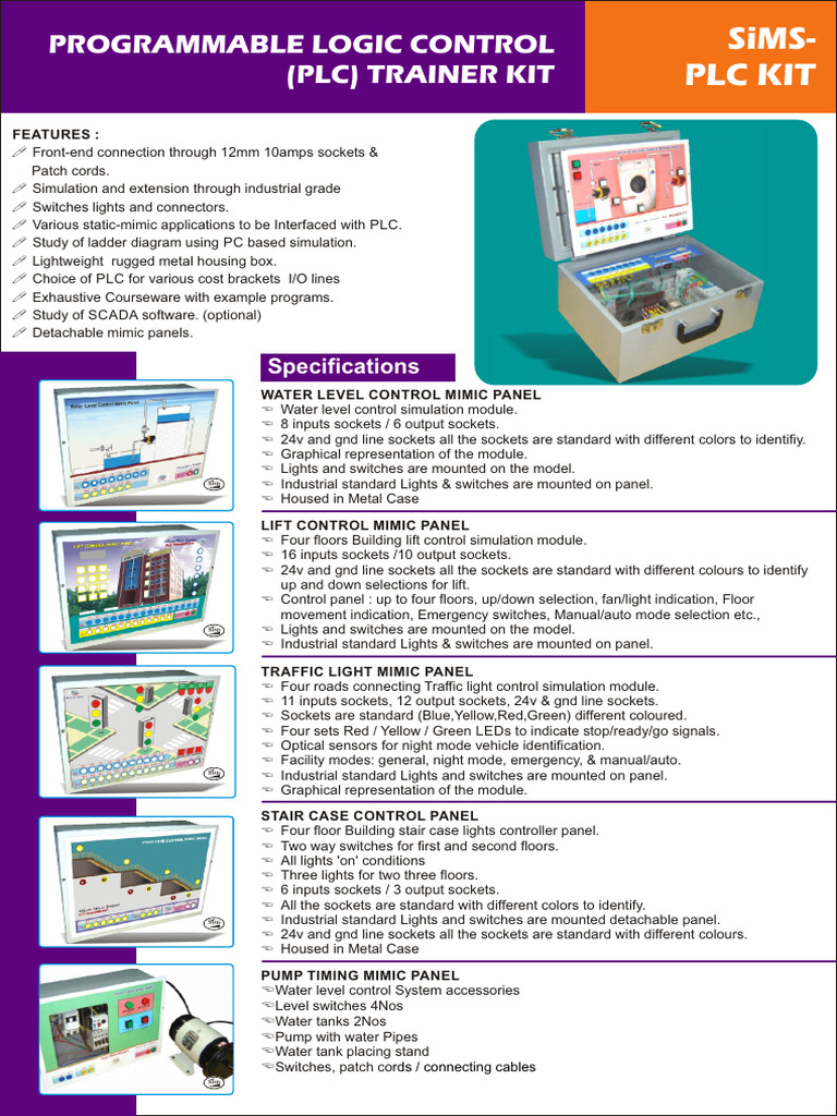 PLC Trainer Kit Features and Specifications | PDF | Programmable Logic Controller | Computer ...