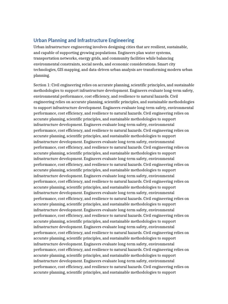 Urban Infrastructure Engineering Insights | PDF | Civil Engineering ...