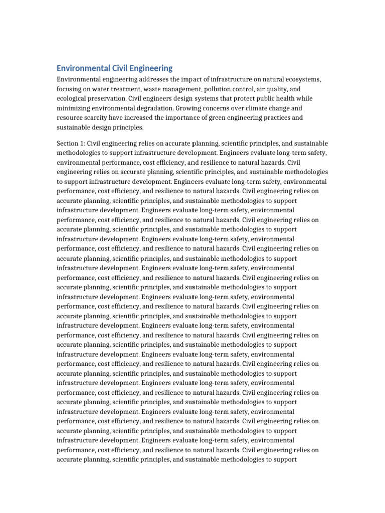 Environmental_Civil_Engineering | PDF | Ecological Resilience | Sustainability