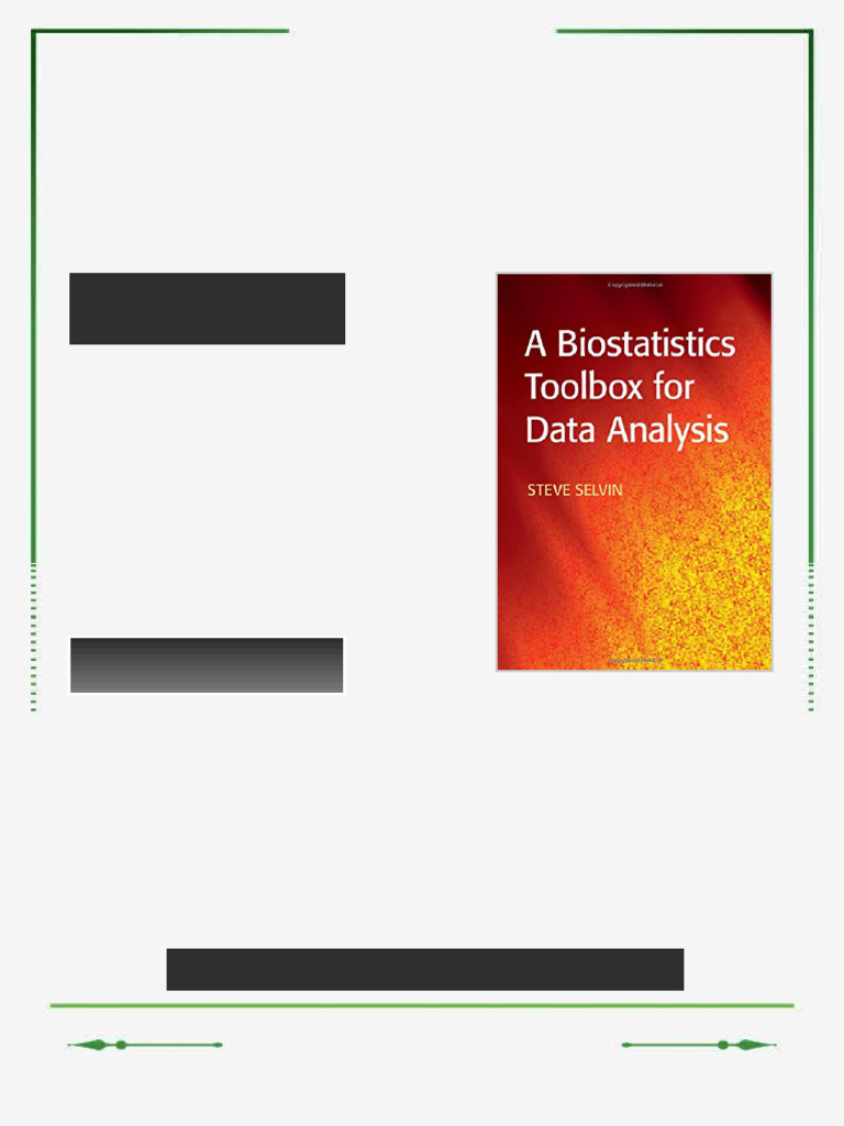 A Biostatistics Toolbox for Data Analysis 1st Edition Steve Selvin ebook 2026 ultimate pdf | PDF ...