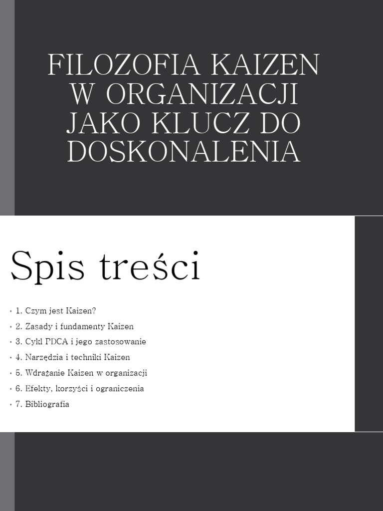 Filozofia Kaizen Prezentacja-2 | PDF