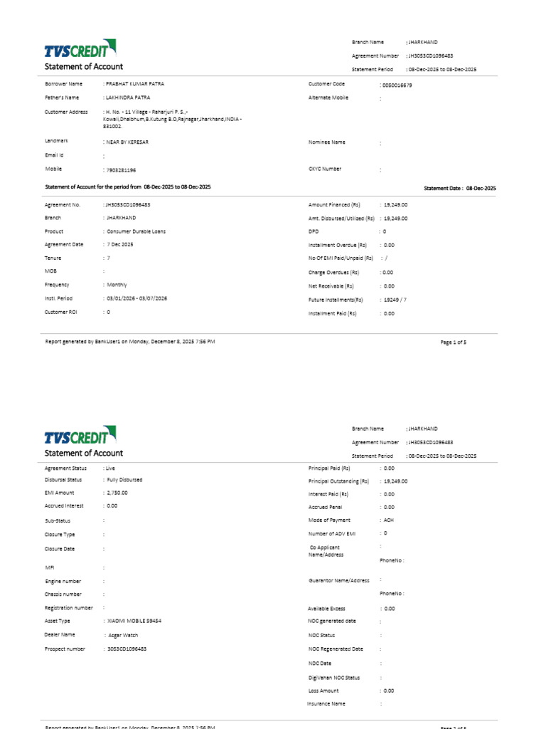 SOA (1) | PDF | Credit Card | Personal Finance