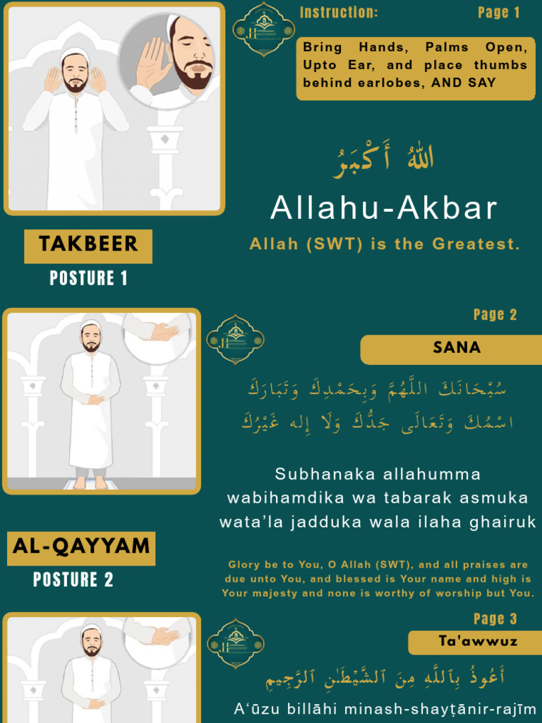 Guide to Islamic Prayer Postures | PDF | Abrahamic Religions | Semitic ...