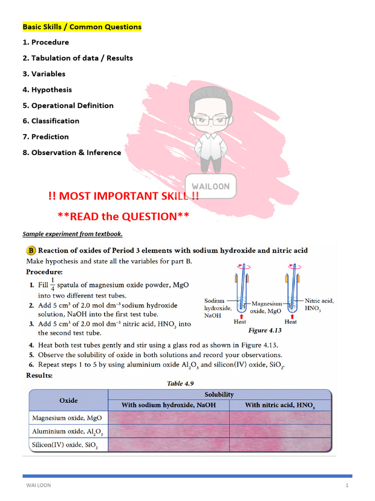 Experiment on Period 3 Oxide Properties | PDF | Hydroxide | Oxide