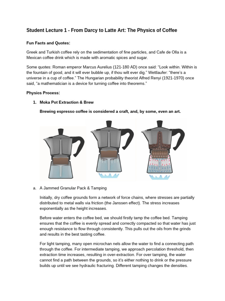 Student Lecture 1 - Physics of Coffee | PDF | Wetting | Fluid Dynamics