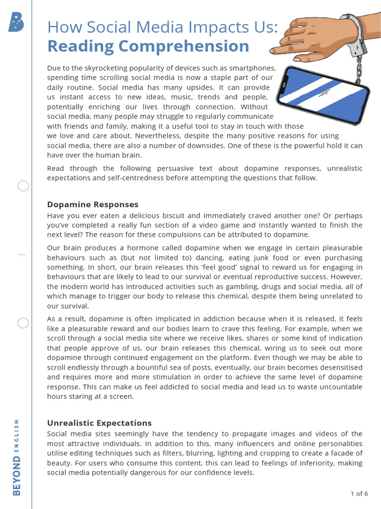 How Social Media Impacts Us - Reading Comprehension | PDF | Dopamine ...
