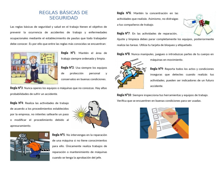 Reglas Básicas de Seguridad Laboral | PDF