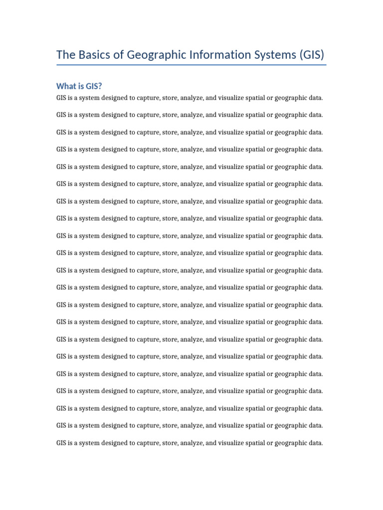 Document 2 Basics of Geographic Information Systems | PDF | Geographic Information System ...