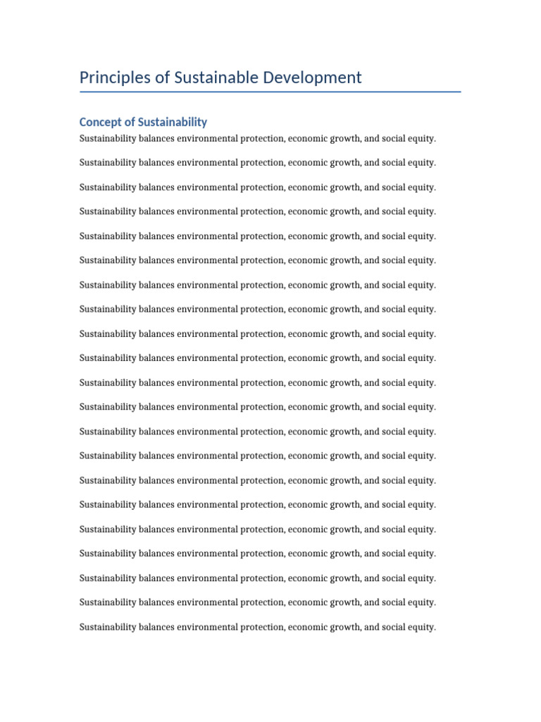 Principles of Sustainable Development | PDF | Sustainability ...