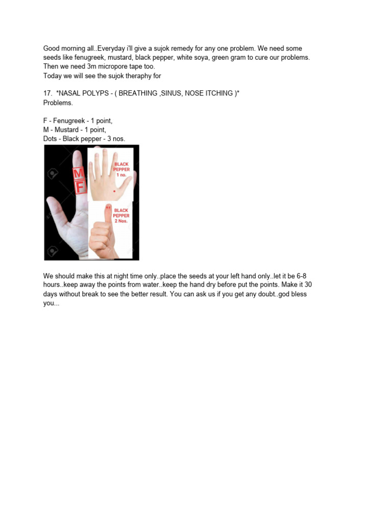 Nasal Polyps - ( Breathing ,Sinus, Nose Itching | PDF