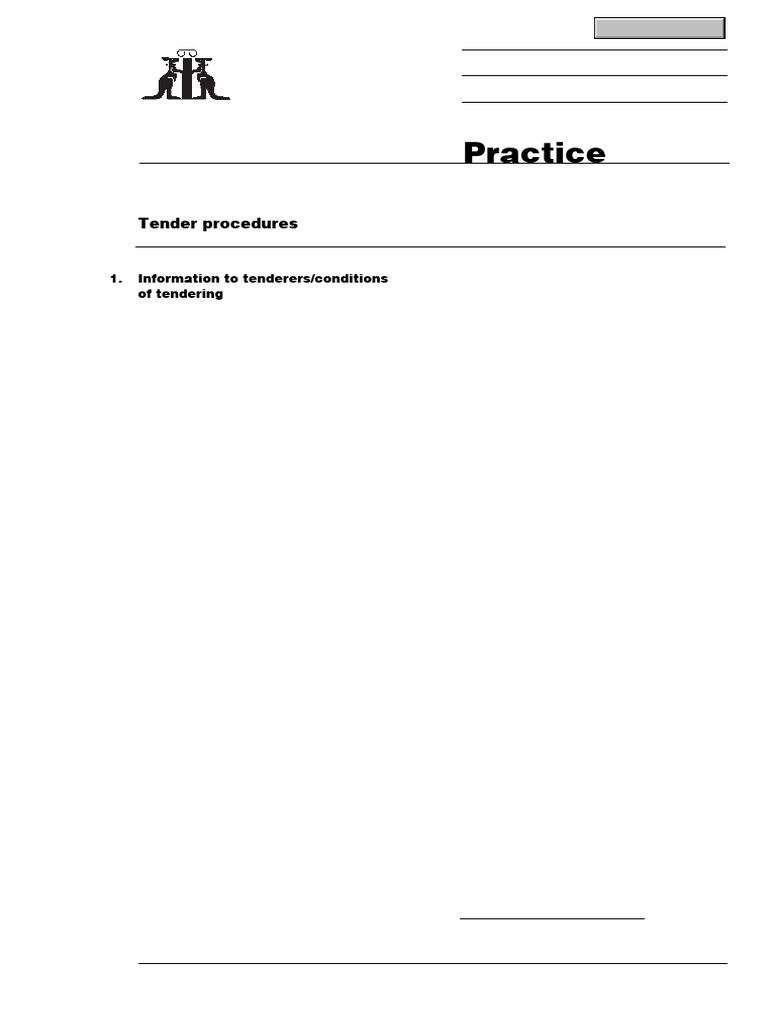 15.08.103 Tenderprocedures 1 | PDF