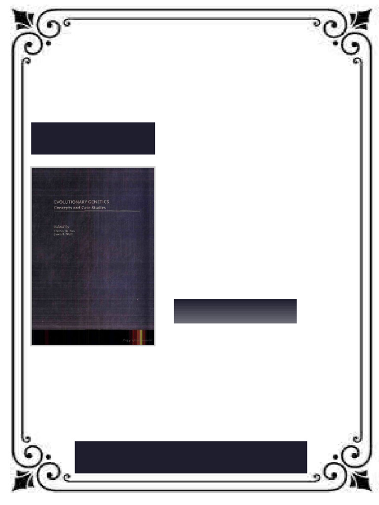 Evolutionary Genetics Concepts and Case Studies 1st Edition Charles W. Fox (Editor) ebook ...