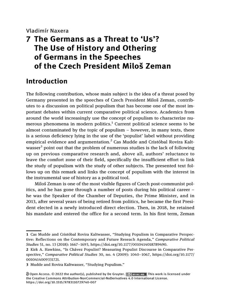 The Germans as a Threat to Us the Use of History | PDF | Populism