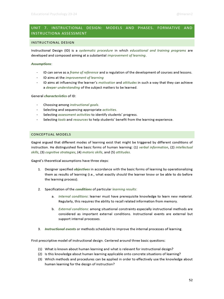 Education u7 | PDF | Learning | Instructional Design