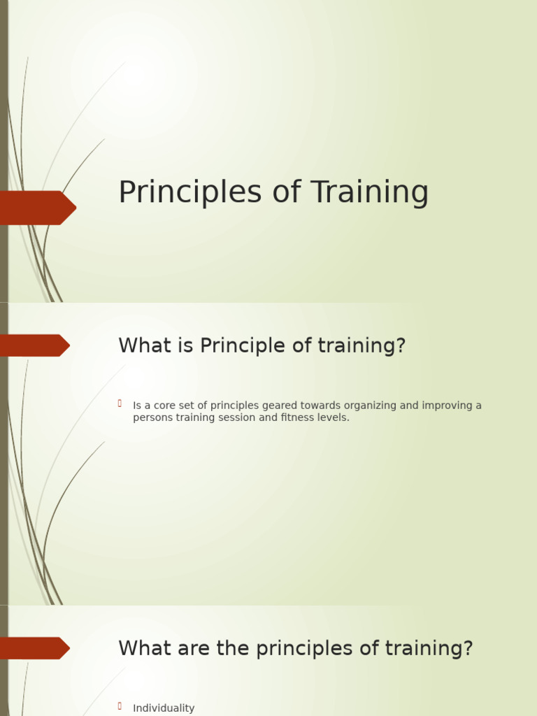 Key Principles of Effective Training | PDF
