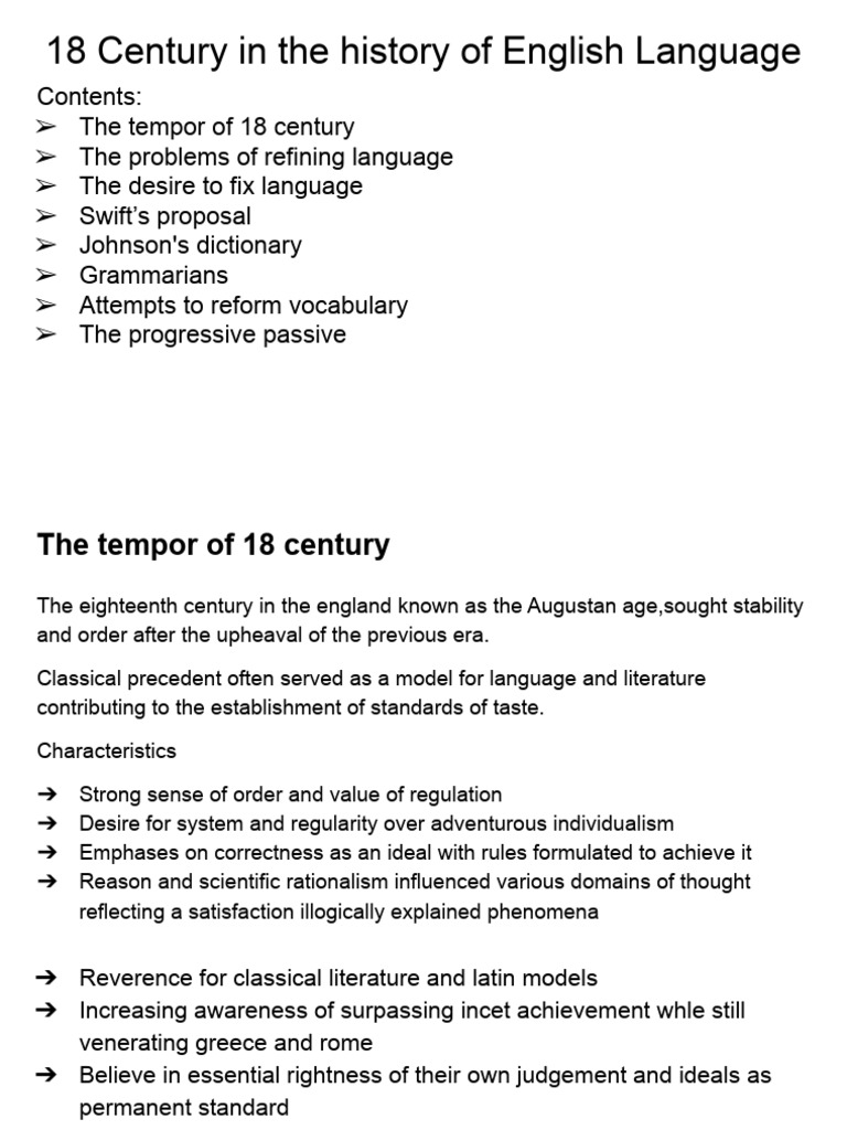 18th Century English Language Evolution | PDF | English Language | Grammar