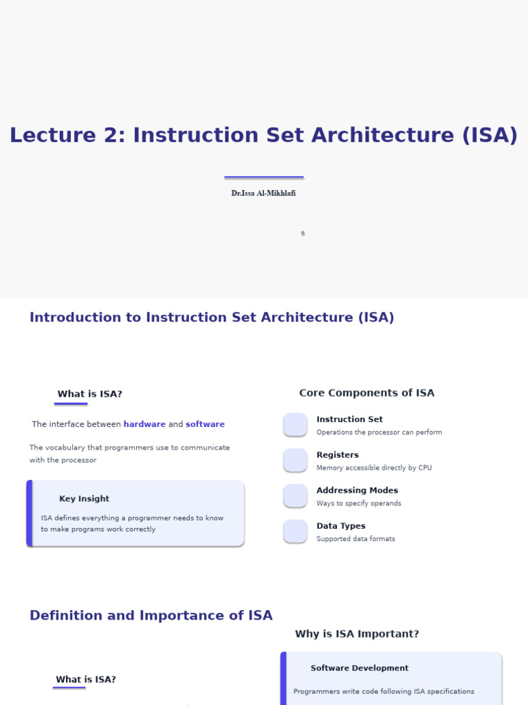 Understanding Instruction Set Architecture | PDF | Central Processing ...