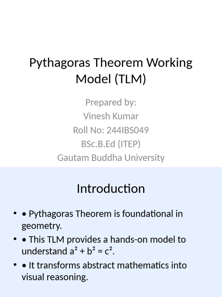 Pythagoras TLM Elaborated Presentation | PDF | Mathematics | Learning