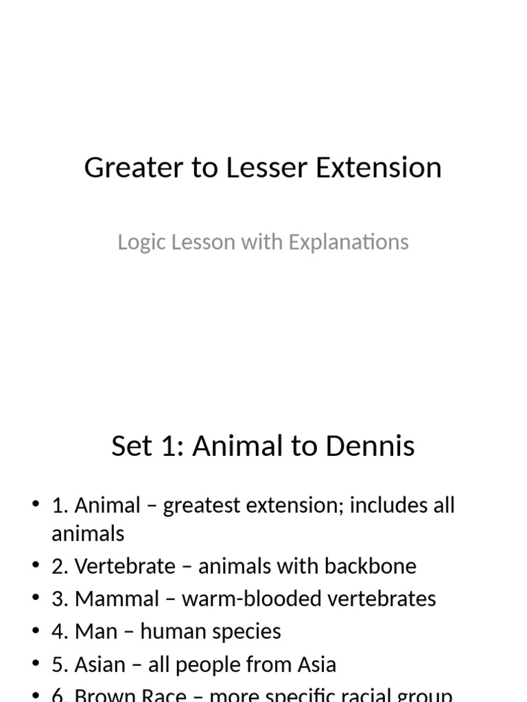 Greater to Lesser Extension PPT | PDF