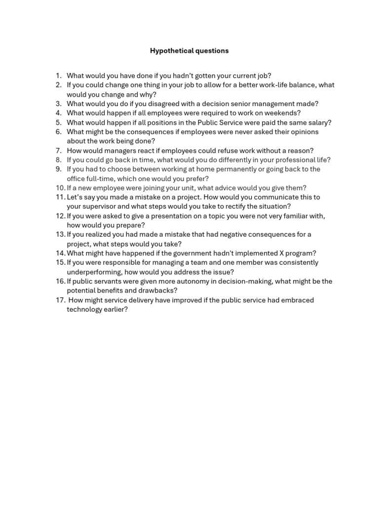 Hypothetical Questions | PDF