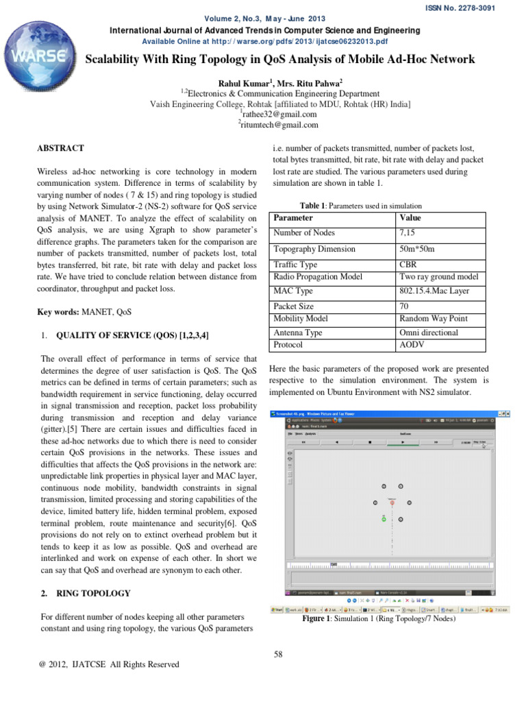 Scalability With Ring Topology in QoS An | PDF | Quality Of Service ...