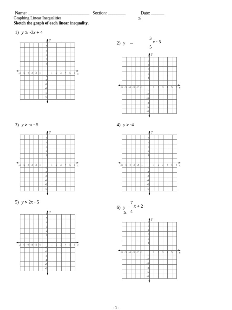 Graphing Linear Inequalities 1 (1) | PDF