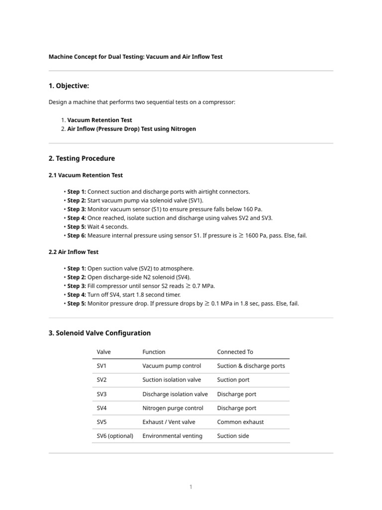 Dual Testing Machine for Compressors | PDF | Vacuum | Pump