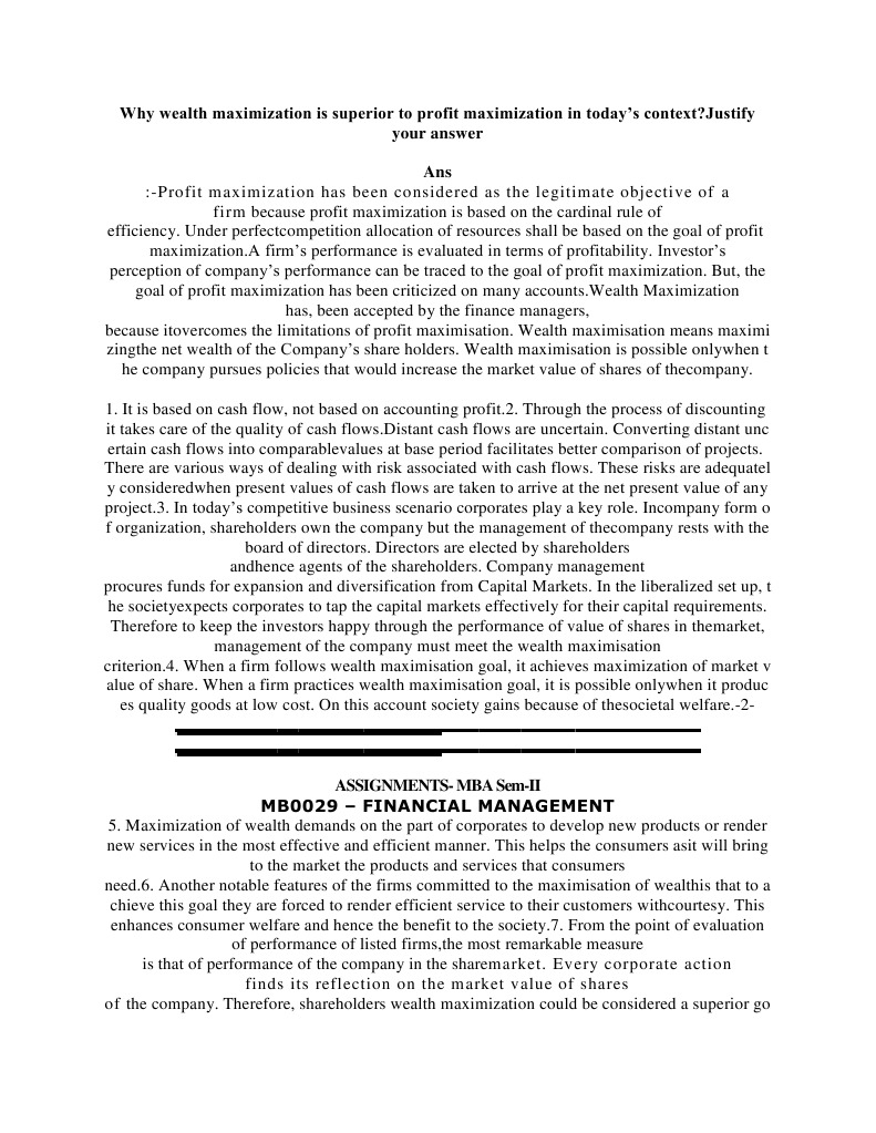 Why Wealth Maximization Is Superior To Profit Maximization in Today ...