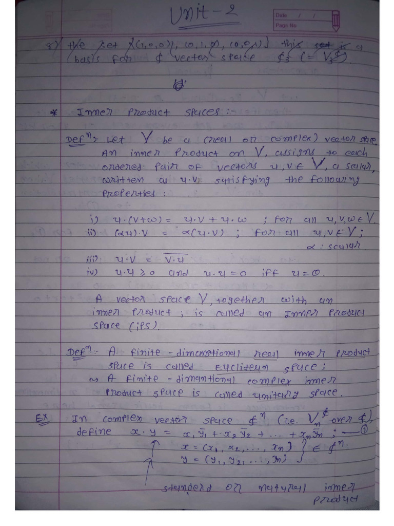 Linear Algebra Unit - 2 | PDF