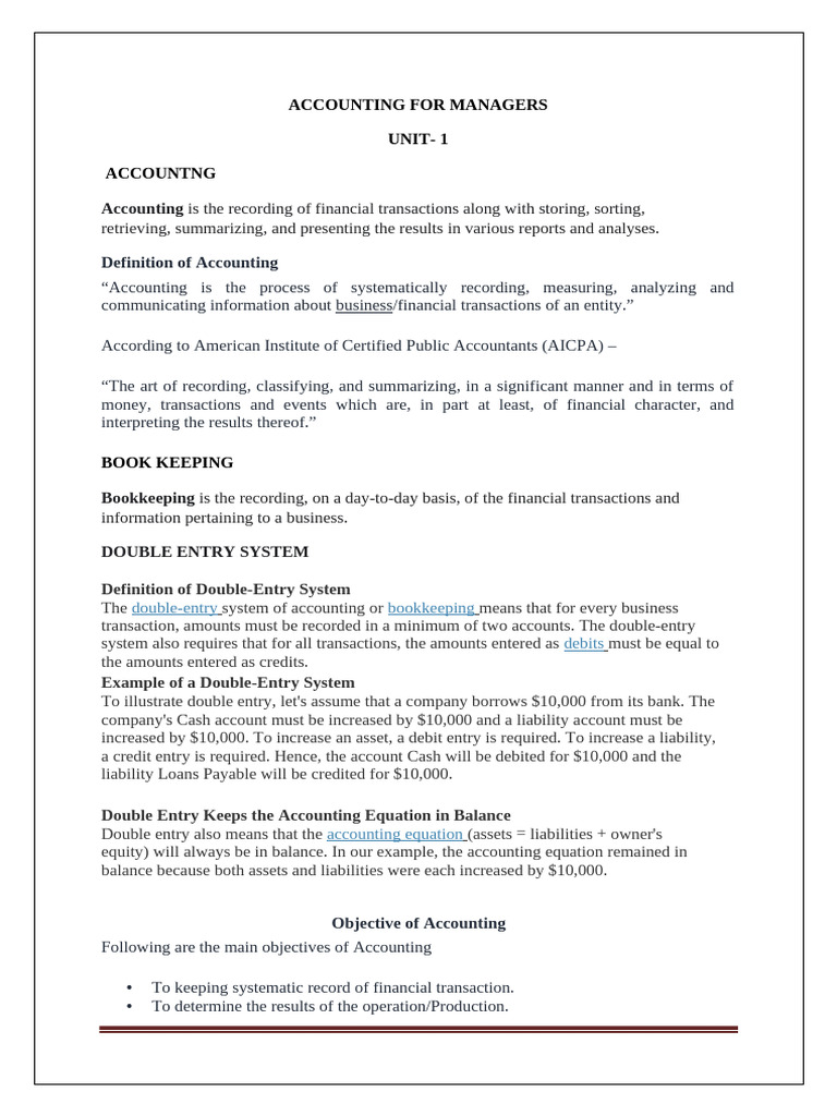 AFM UNT -1 | PDF | Debits And Credits | Bookkeeping