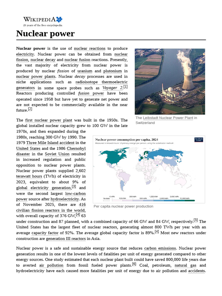Overview of Nuclear Power Generation | PDF | Nuclear Power ...