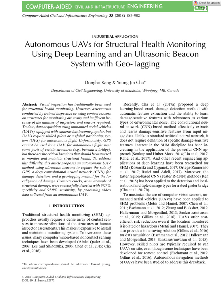 Computer Aided Civil Eng - 2018 - Kang - Autonomous UAVs for Structural Health Monitoring Using ...