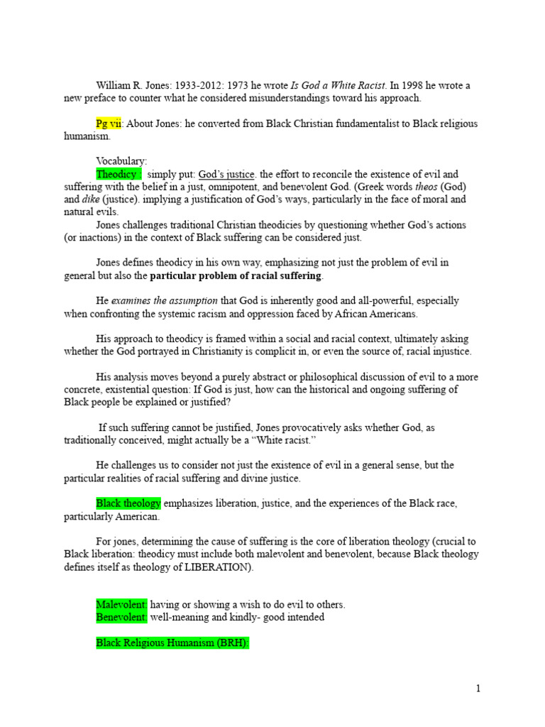 Racial Theodicy in Black Humanism | PDF | Theology | Problem Of Evil