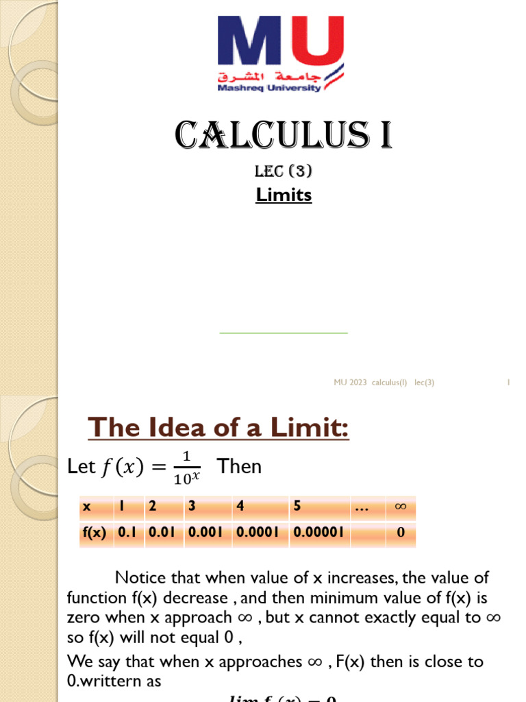 lec 3 limits_١٢٤٨٤٨_aa7b9e96adf8760d395a915603a29def | PDF | Function (Mathematics) | Trigonometry