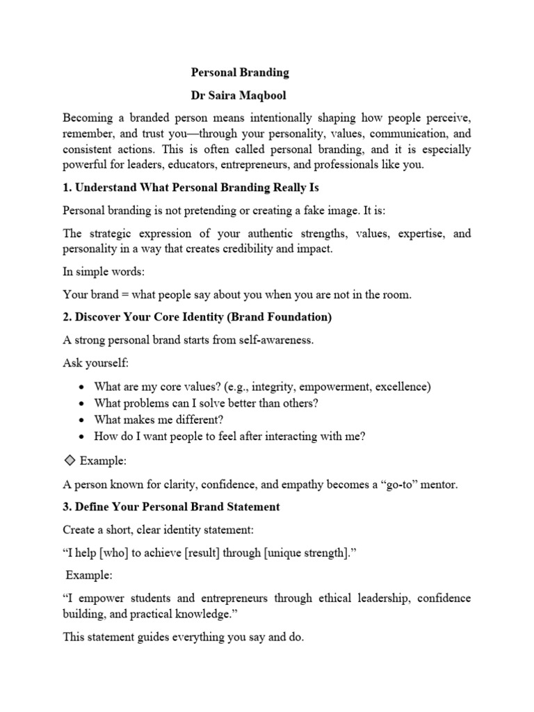 Personal Branding(1) | PDF | Brand | Nonverbal Communication