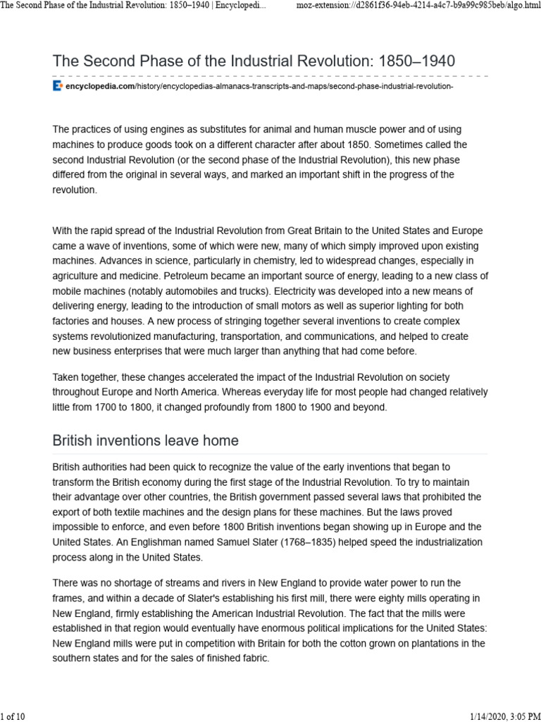 Second Industrial Revolution Overview | PDF | Electricity | Engines