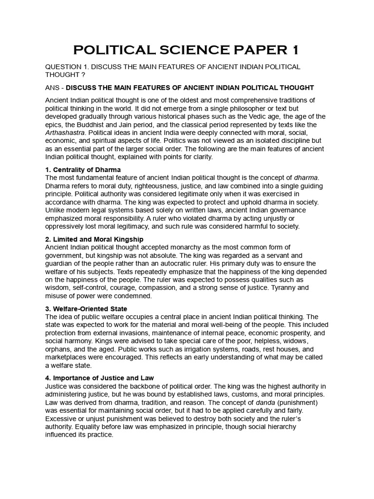 POLITICAL SCIENCE PAPER 1 | PDF | Nationalism | Political Philosophy